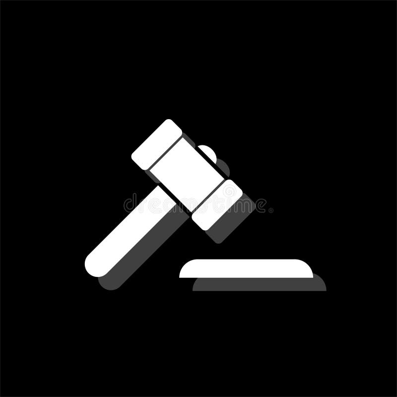 Hammer judge icon flat stock illustration. Illustration of lawyer ...