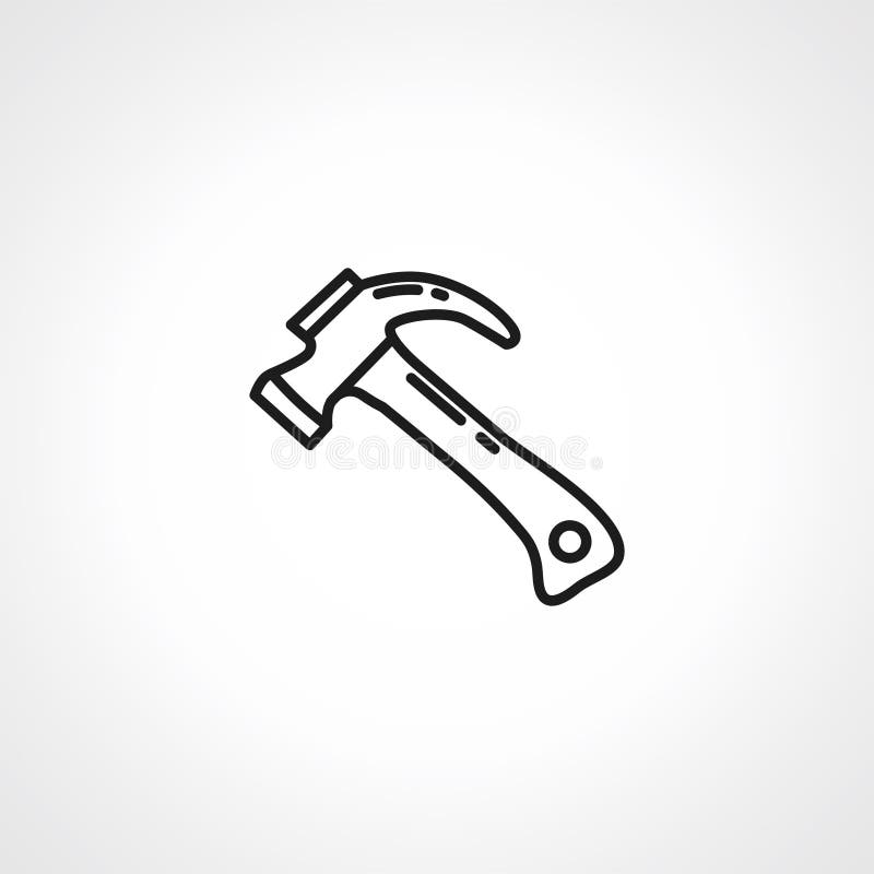 Saw and Hammer Line Icon, House Repair Concept, Carpentry Tools Sign on ...