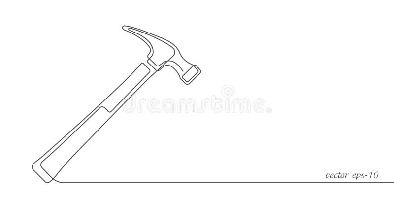 One Line Drawing Hammer Stock Illustrations – 110 One Line Drawing ...