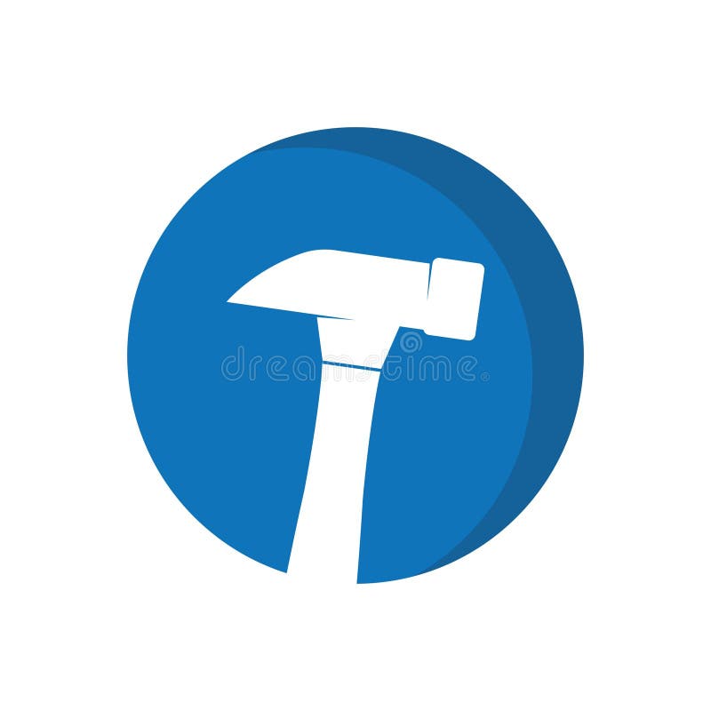 Hammer Logo Icon Vector Flat Design Stock Illustration - Illustration ...