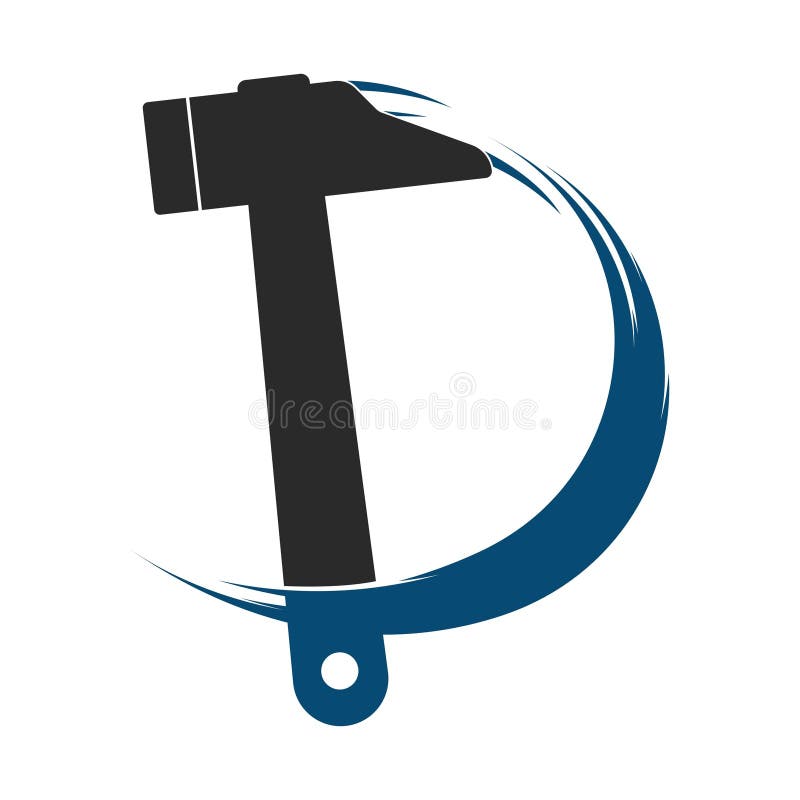 Hammer Logo Icon Vector Flat Design Stock Illustration - Illustration ...