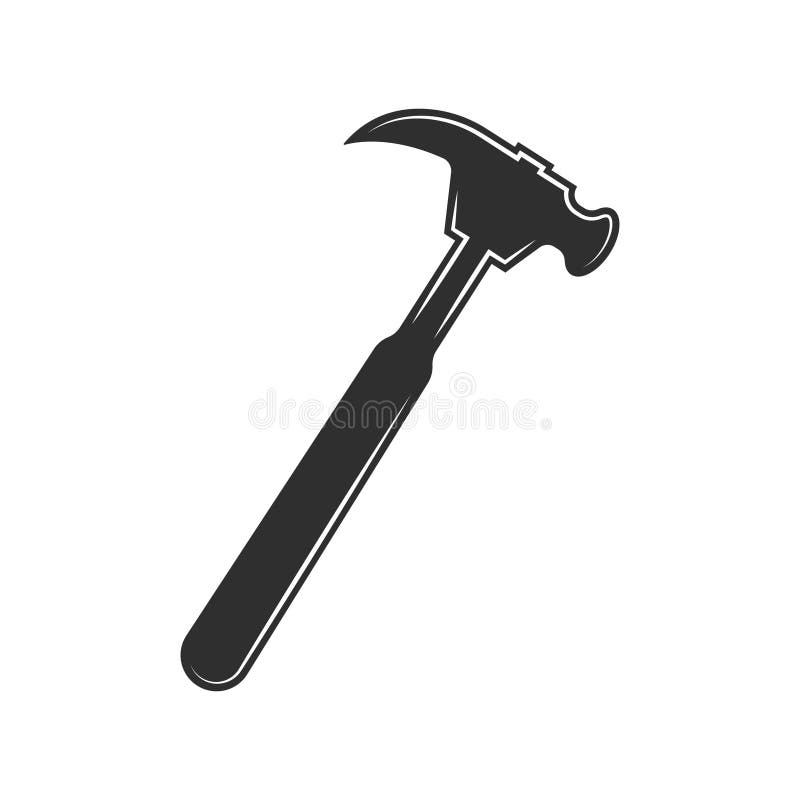 Hammer Logo Icon Vector Flat Design Stock Illustration - Illustration ...