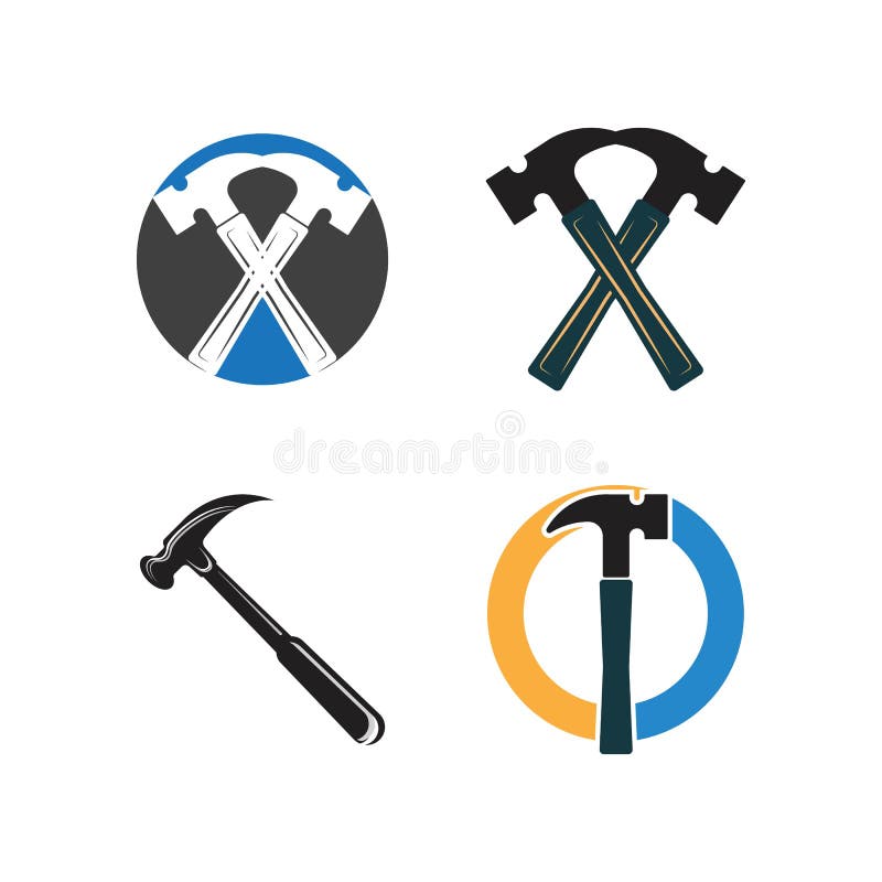 Hammer logo vector stock illustration. Illustration of design - 245259155