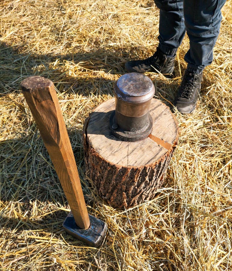 A hammer for making coins stock image. Image of handicraft - 202610571