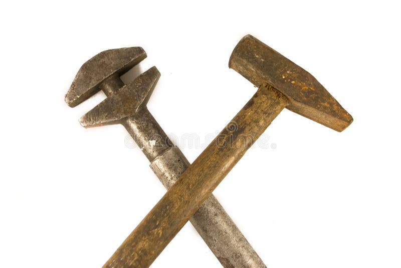 Crossed Hammer and Pickaxe, Mining Symbol on Building Stock Image ...