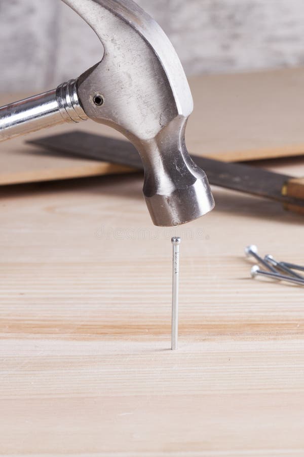 Hammer and nail stock photo. Image of industry, work - 60767946