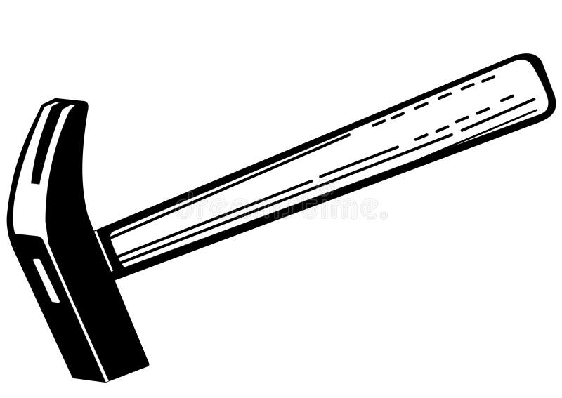 Hammer with a nail puller stock illustration. Illustration of ...