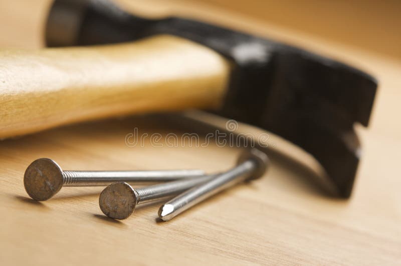 Hammer and Nails Abstract stock photo. Image of idea, macro - 7064090