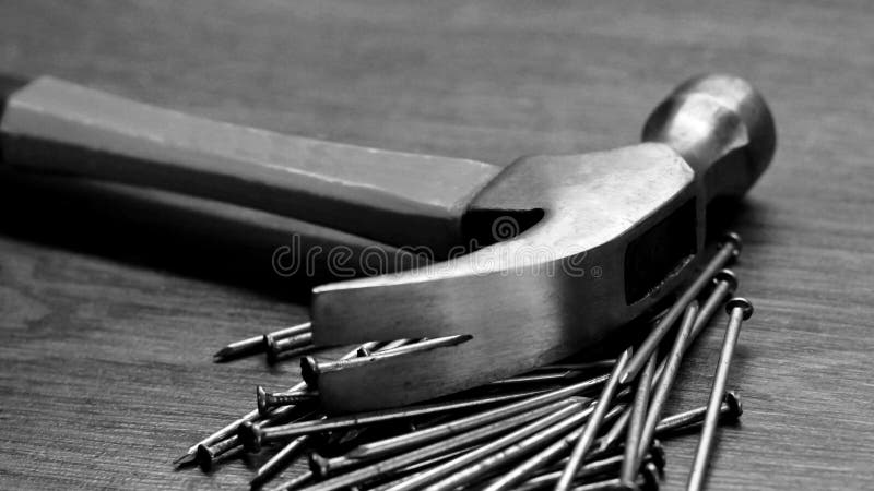 The Hammer and Nails, Tools for Construction and Repair, Black and ...