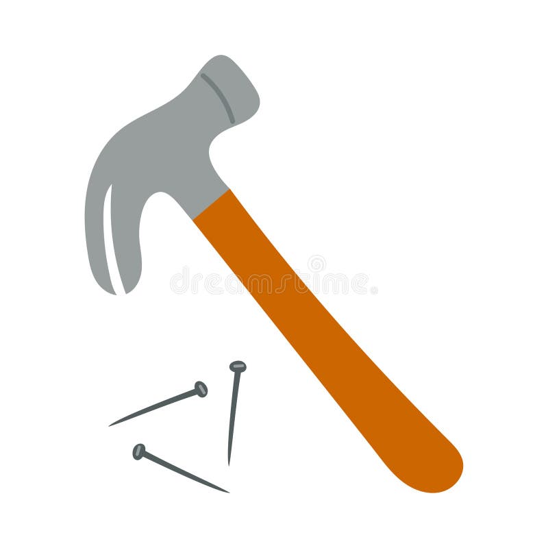 Hammer and Nails. Working Tools for Hammering Boards Stock Vector ...