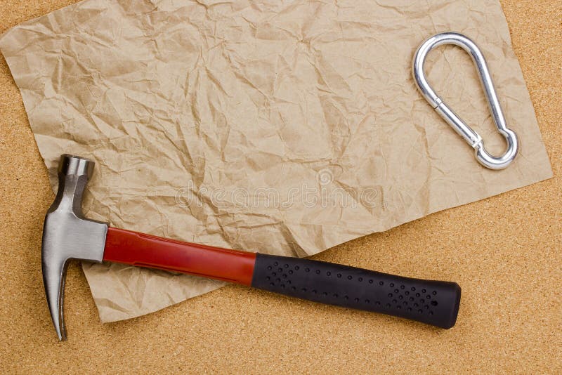 Hammer and Paper stock photo. Image of industry, handy - 32314436