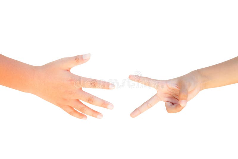 Two Children Playing Rock Paper Scissors Stock Image - Image of detail ...