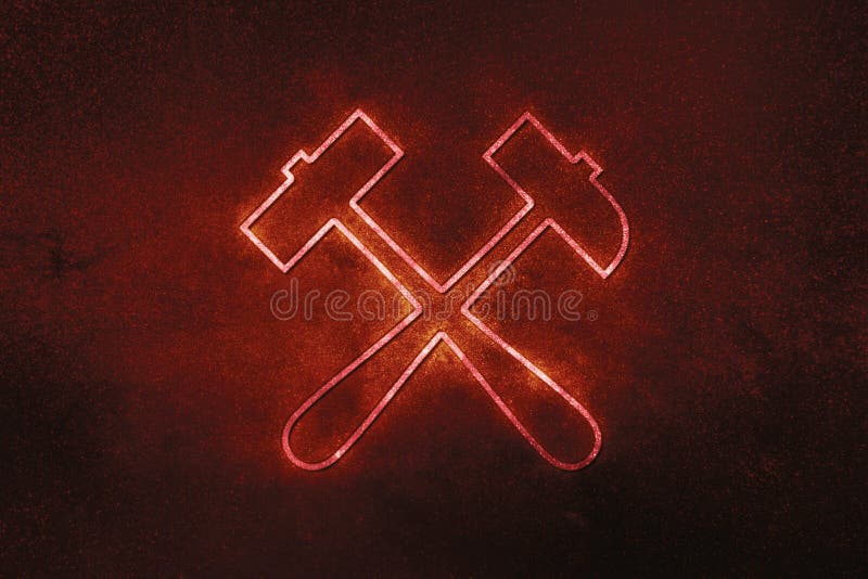 Hammer and Pick Symbol, Mining Sign Stock Illustration - Illustration ...