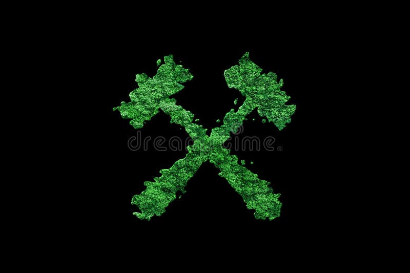 Hammer and Pick Symbol, Mining Sign Stock Illustration - Illustration ...