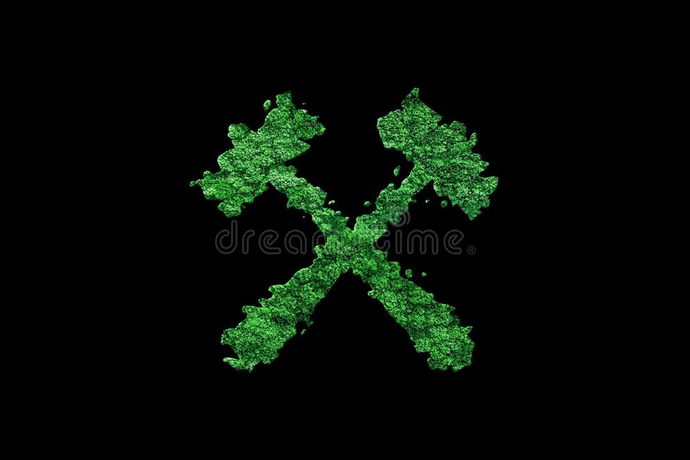 Hammer and Pick Symbol, Mining Sign Stock Illustration - Illustration ...