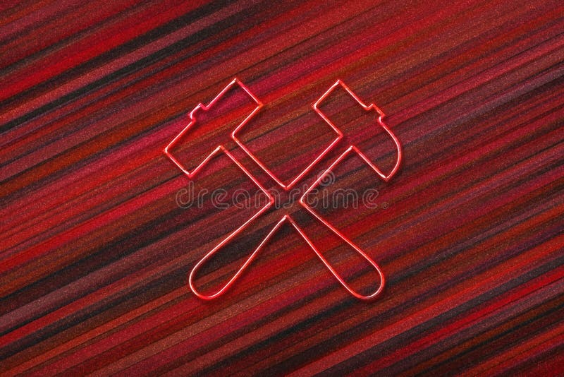 Hammer and Pick Symbol, Mining Sign Stock Image - Image of starlight ...