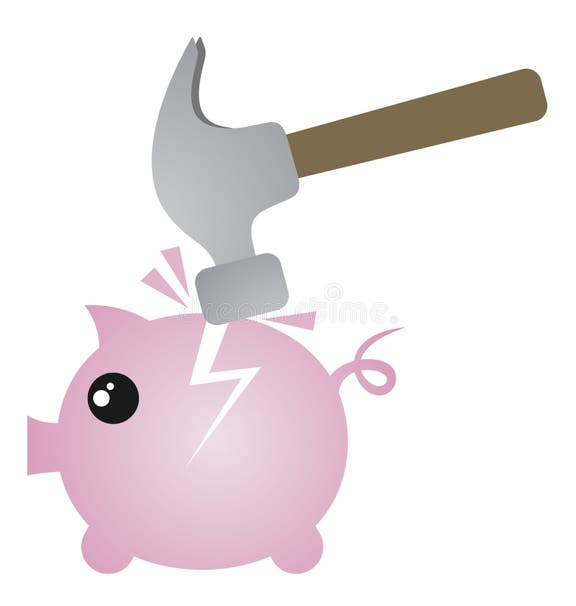 Hammer and pig stock vector. Illustration of currency - 31863279