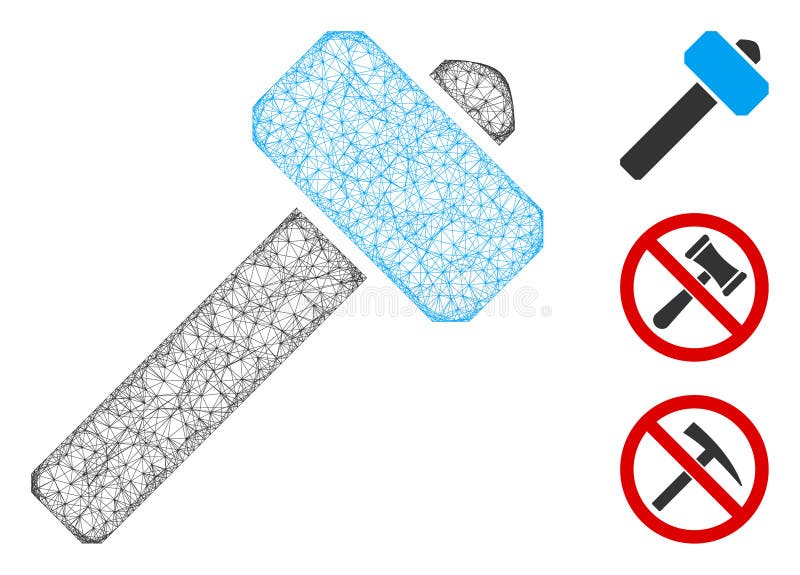 Hammer Polygonal Web Vector Mesh Illustration Stock Vector ...