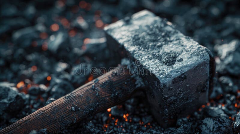 A Hammer Resting on a Stack of Coal. Suitable for Industrial Concepts ...