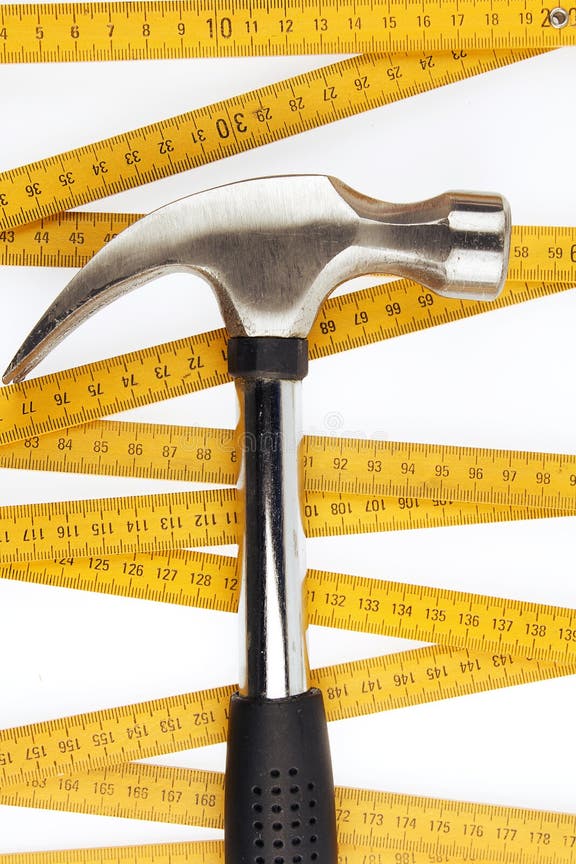 Hammer and ruler stock photo. Image of measure, inside - 29333052