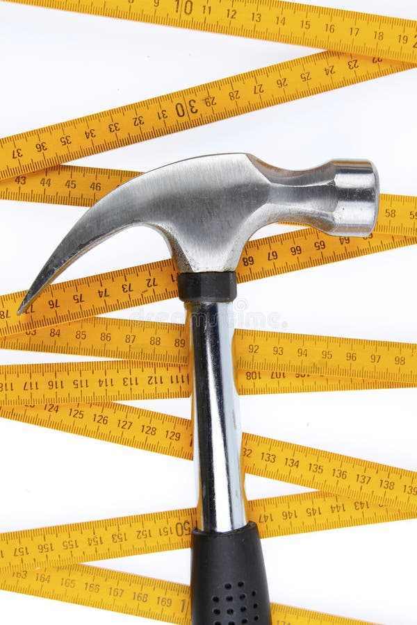 Hammer and ruler stock photo. Image of measure, inside - 29333052