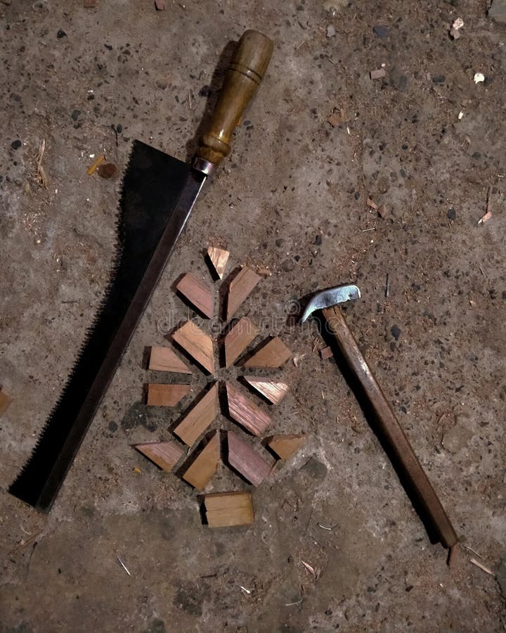 Hammer Saws and Carpentry Leftovers Stock Image - Image of saws ...
