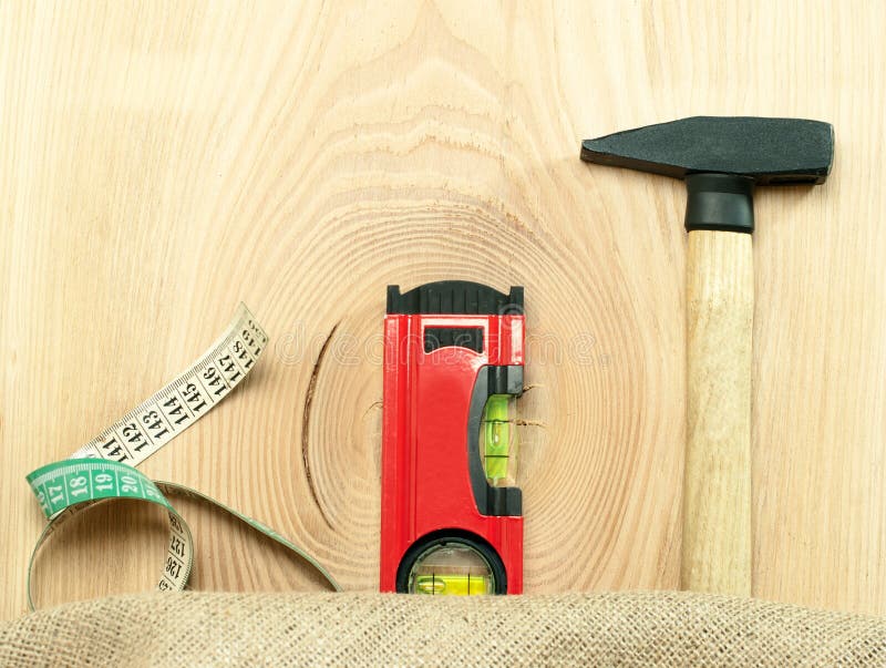 Hammer Scales and Measure on the Table Stock Image - Image of table ...