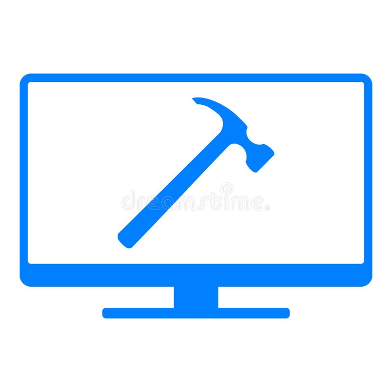 Hammer and screen stock vector. Illustration of blue - 175512781