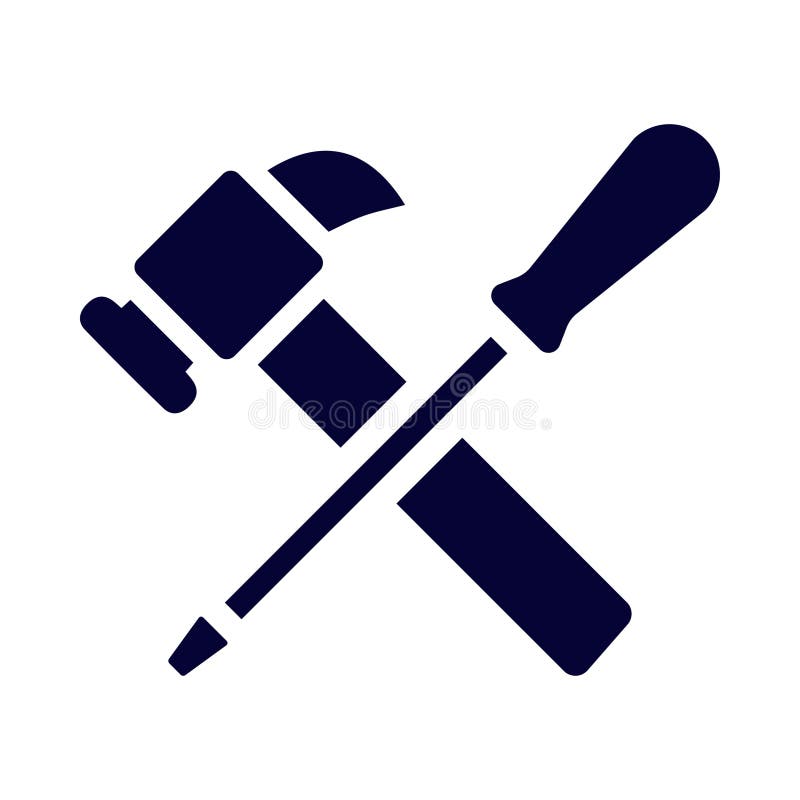 Hammer, Screwdriver, Work Tools Icon Stock Vector - Illustration of ...