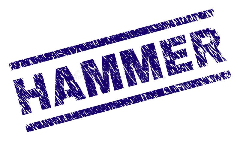 Scratched HAMMER Rectangle Stamp Stock Vector - Illustration of blue ...