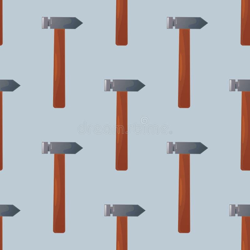 Hammer Seamless Pattern. Hand Drawn Illustration Stock Vector ...
