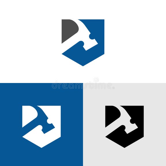 Hammer Shield Logo Icon Design Template Elements - Vector Stock Vector ...