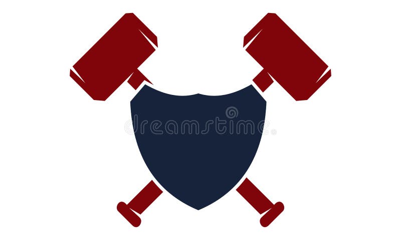 Hammer Shield stock vector. Illustration of army, graphics - 86627226
