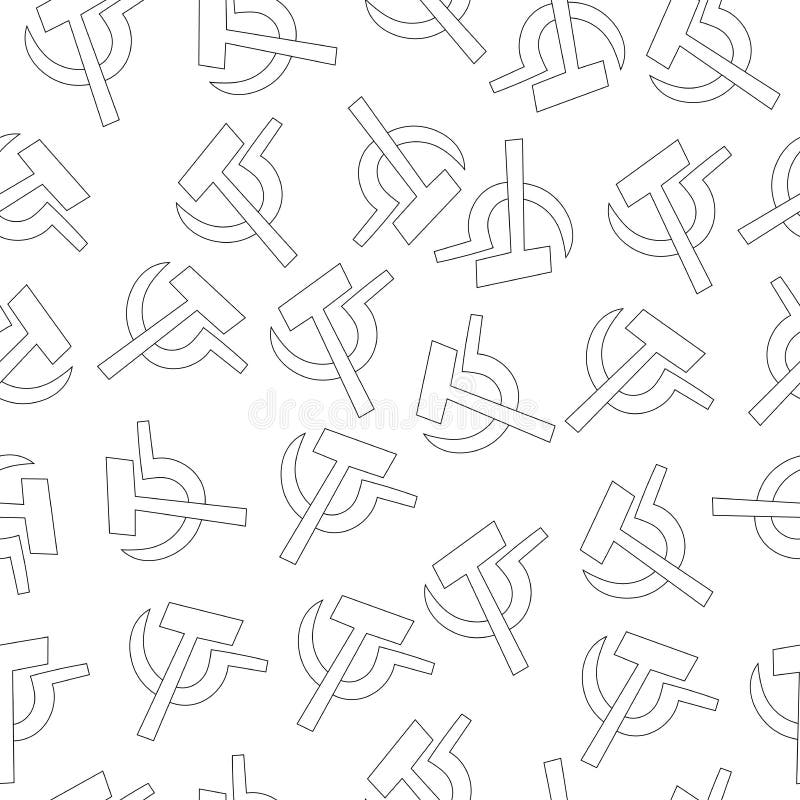 Hammer and Sickle Seamless Pattern. Socialism Stock Illustration ...