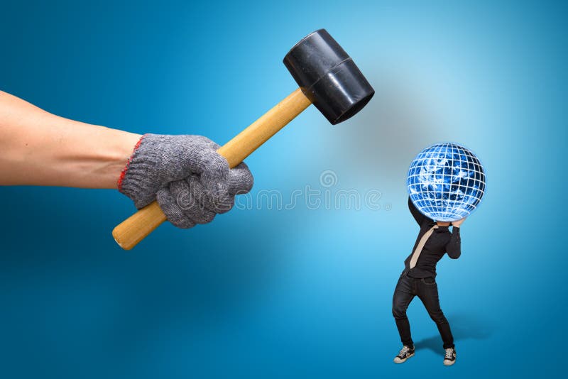 Hammer smash stock image. Image of earth, boss, depressed - 97638855