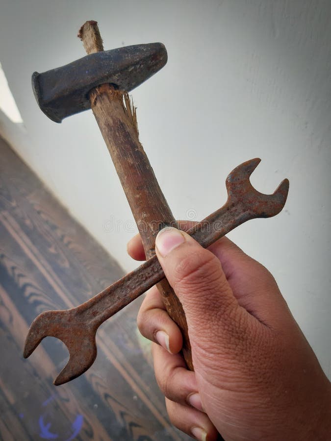 Hammer and spanner. stock image. Image of store, carpentry - 10399567