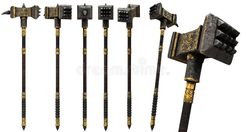 A Hammer with a Spike on One Side and Spikes on the Other, it Has Many ...