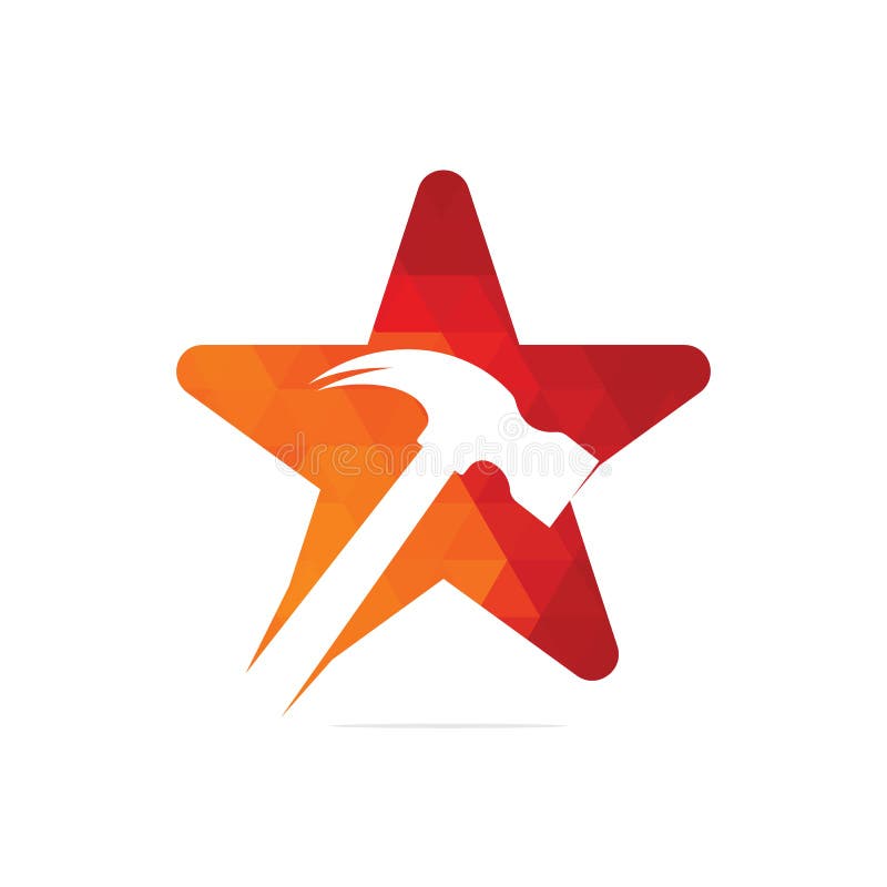 Hammer Star Shape Concept Vector Logo Stock Vector - Illustration of ...