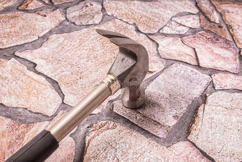 Hammer on stone background stock image. Image of gray - 262732697