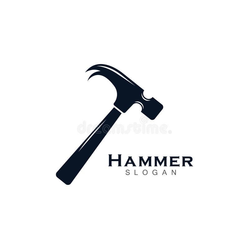 Hammer symbol vector icon stock vector. Illustration of white - 174812107