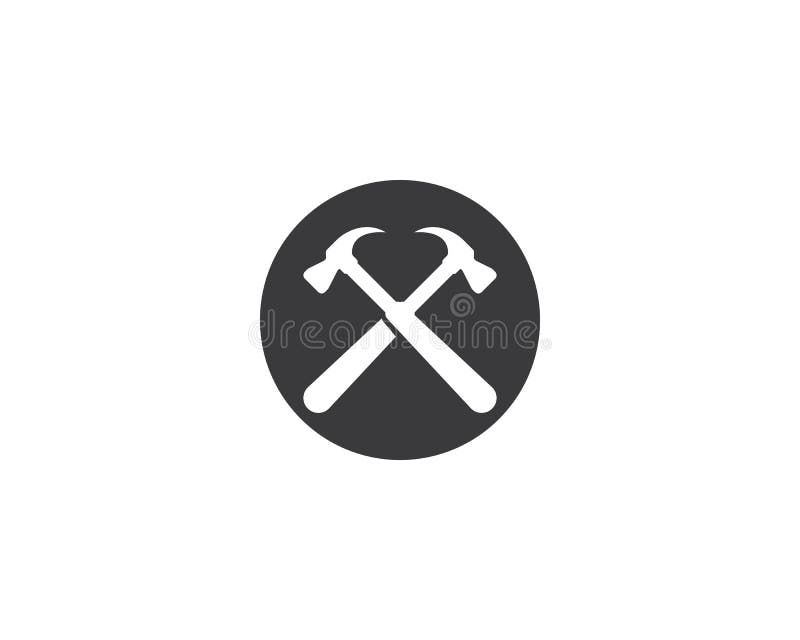 Hammer symbol vector icon stock vector. Illustration of white - 170246589