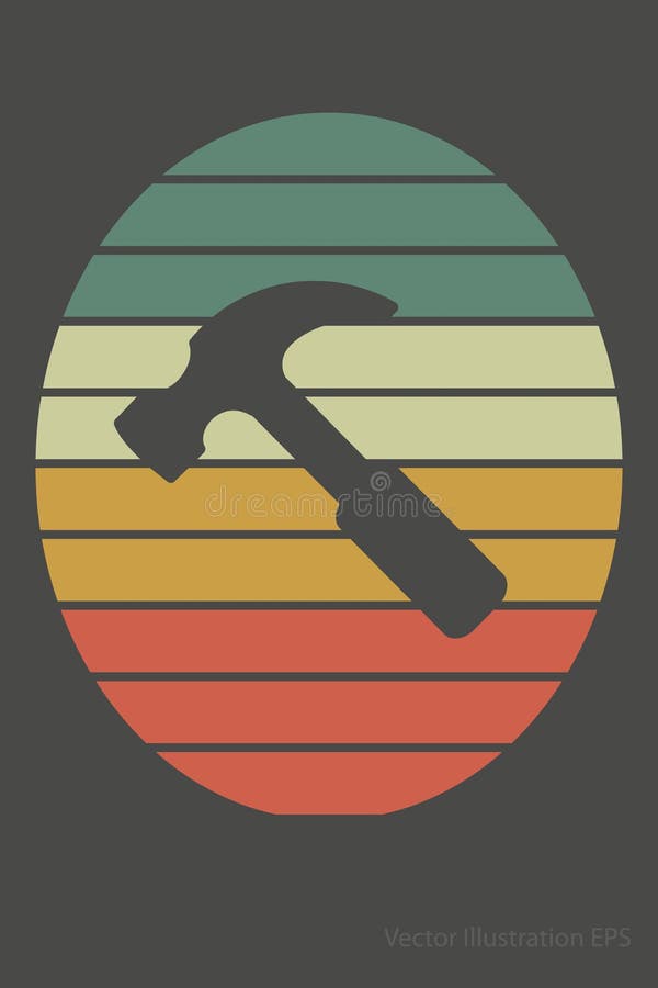 Red hammer and yen symbol. stock illustration. Illustration of iron ...