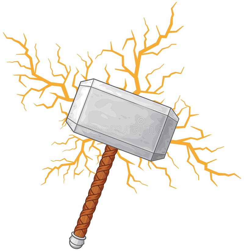 Hammer of Thor Lightning Bolts Vector Illustration Stock Illustration ...