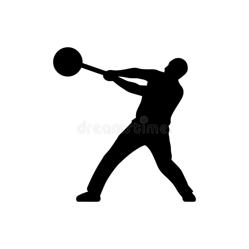 Hammer Throw Icon stock vector. Illustration of circle - 296707329