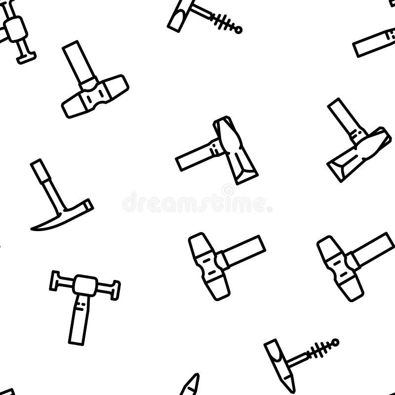 Hammer Tool Construction Vector Seamless Pattern Stock Vector ...