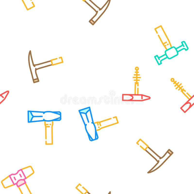 Hammer Tool Construction Vector Seamless Pattern Stock Illustration ...