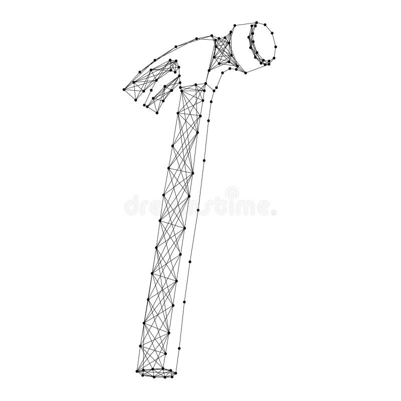 Hammer, Tool for Hammering Nails, from Abstract Futuristic Polygonal ...