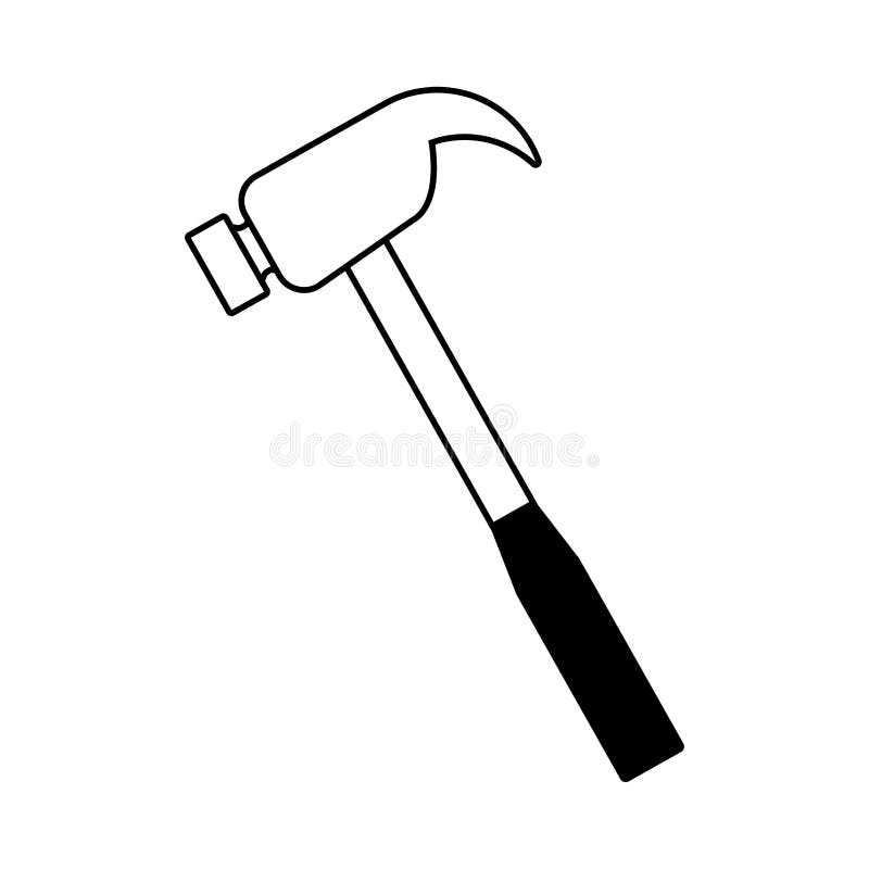 Red hammer illustration stock vector. Illustration of work - 290989358