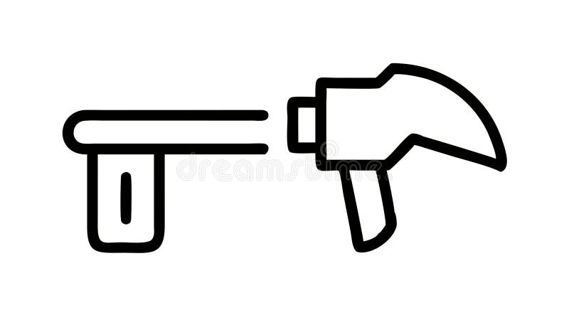 Hammer Tool Icon Vector Graphic Illustration, Construction Equipment ...