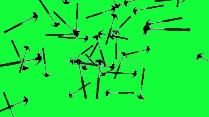 Hammer Tools Group Animation on Green Screen Chroma Key , Graphic ...